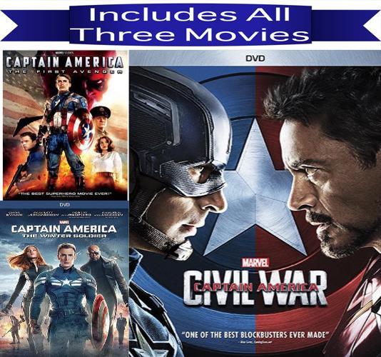 Captain America DVD Trilogy 1 3 Movie Collection Blaze DVDs